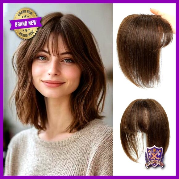 Accessories | Human Hair Topper With Bangs Swiss Lace Base Thinning ...
